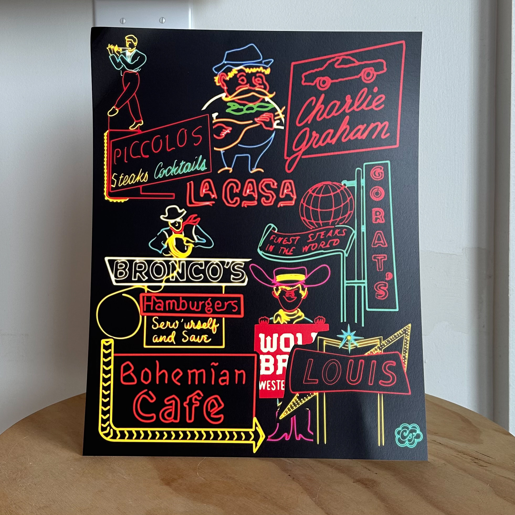 Mistie Eyed Designs Neon Signs of Omaha Print - Made in Omaha